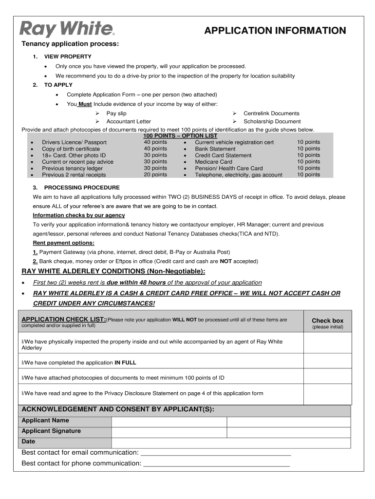 Fillable Online Tenancy application process Fax Email Print - pdfFiller