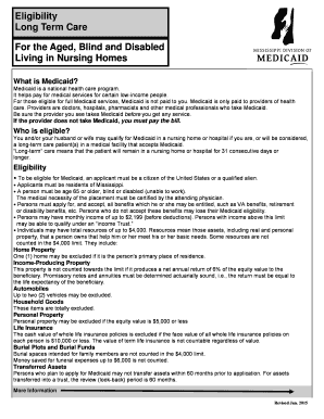 Fillable Online medicaid ms Eligibility Long Term Care For the Aged ...