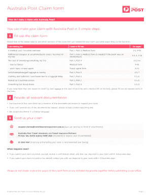 Fillable Online Australia Post Claim form Fax Email Print - pdfFiller
