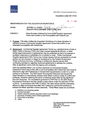 Fillable Online interact gsa Acquisition Letter MV-15-03 JUL 3 I 2015 ...