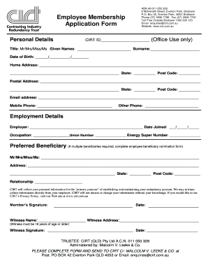 Fillable Online Employee Membership Fax Email Print - pdfFiller
