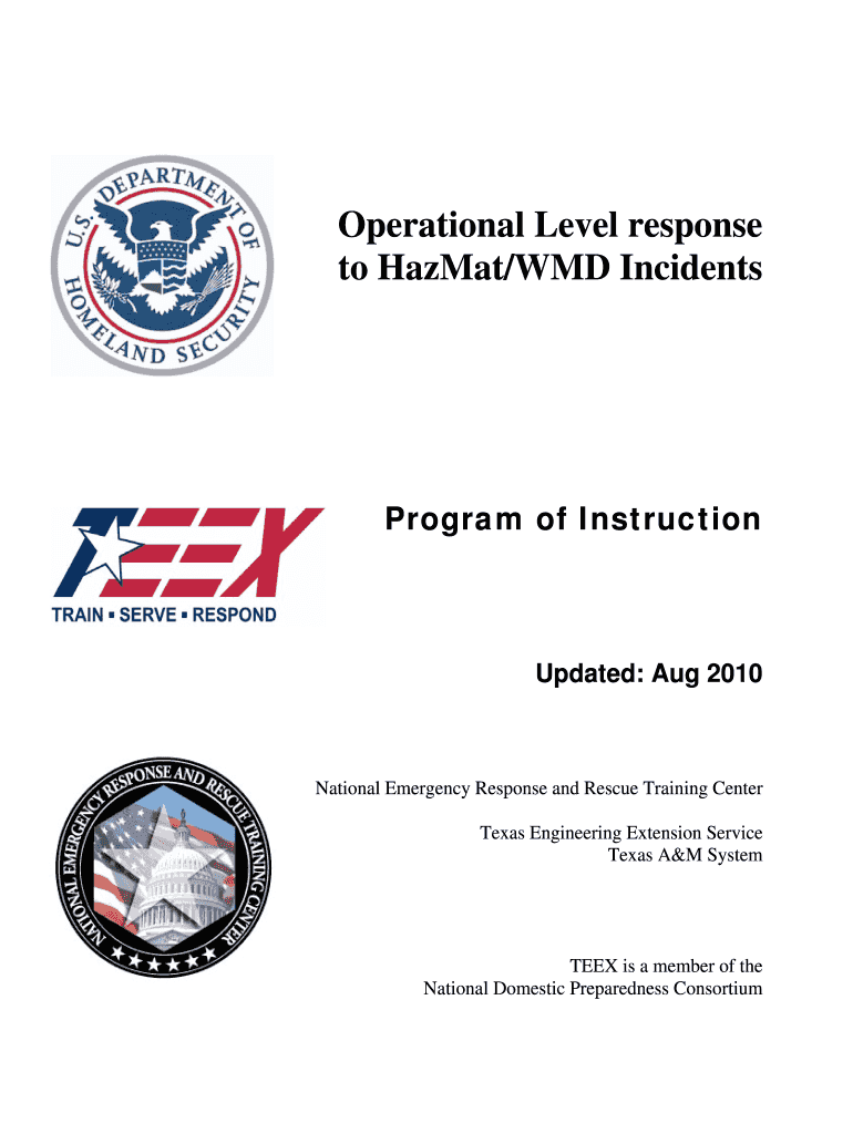 Fillable Online nema ne Operational Level response to HazMat/WMD ...
