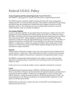 Fillable Online oakwood Federal S.E.O.G. Policy - oakwood Fax Email ...