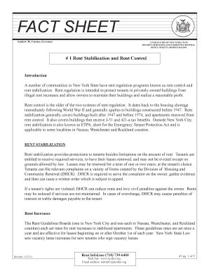 Fillable Online housing ny Fact Sheet 1 - Rent Stabilization and Rent ...