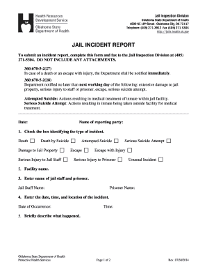 Fillable Online ok Jail Inspection Report Fax Email Print - pdfFiller