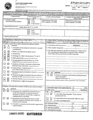 Fillable Online tippecanoe in SALES DISCLOSURE FORM State Form 46021 ...