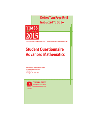 Fillable Online nces ed TIMSS Advanced 2015 Math Student Questionnaire ...