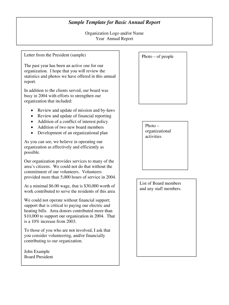 Fillable Online AnnualReportTemplate1.doc Fax Email Print - pdfFiller