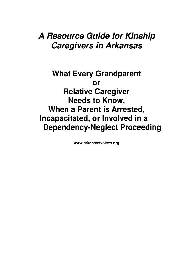 Fillable Online arkansas A Resource Guide for Kinship Caregivers in ...