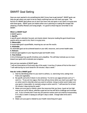 Fillable Online hanford SMART Goals 101: Get Examples, Templates & A ...