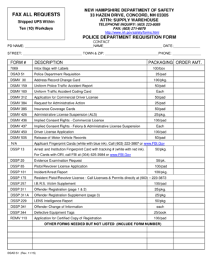 Fillable Online nh Police Department Requisition Form - nh Fax Email ...