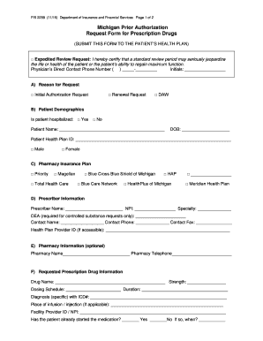 Fillable Online mi Michigan Prior Authorization Request Form Fax Email ...