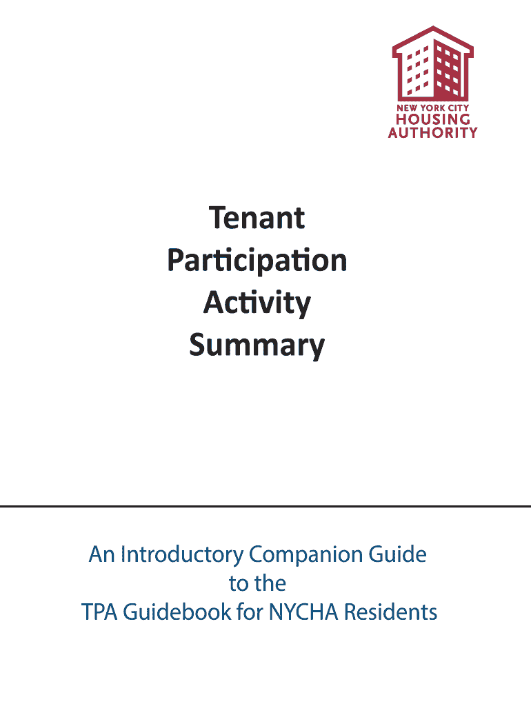 Fillable Online nyc Tenant Participation Activity Summary - nyc Fax ...