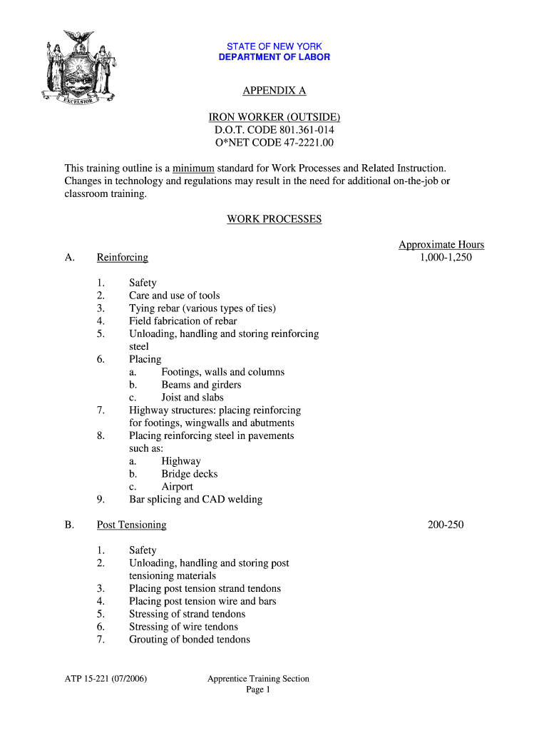 Fillable Online labor ny Template for Work Processes Work Process ...