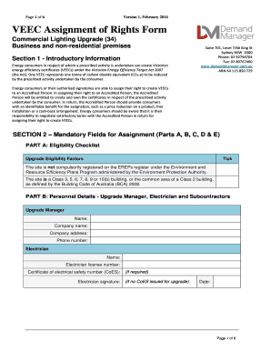 Fillable Online VEEC Assignment of Rights Form Fax Email Print - pdfFiller