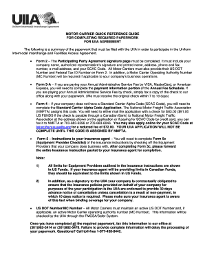 Fillable Online MOTOR CARRIER QUICK REFERENCE GUIDE Fax Email Print ...