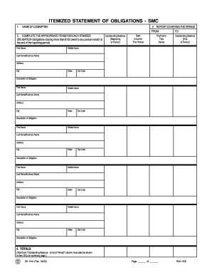 Fillable Online tn ITEMIZED STATEMENT OF OBLIGATIONS SMC - tn Fax Email ...