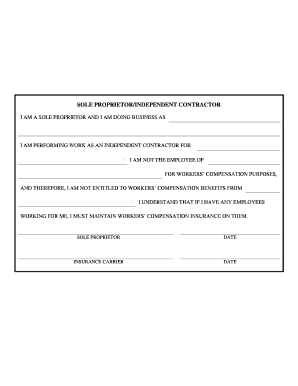 Fillable Online Sole Proprietor / Independent Contractor Statement (PDF ...