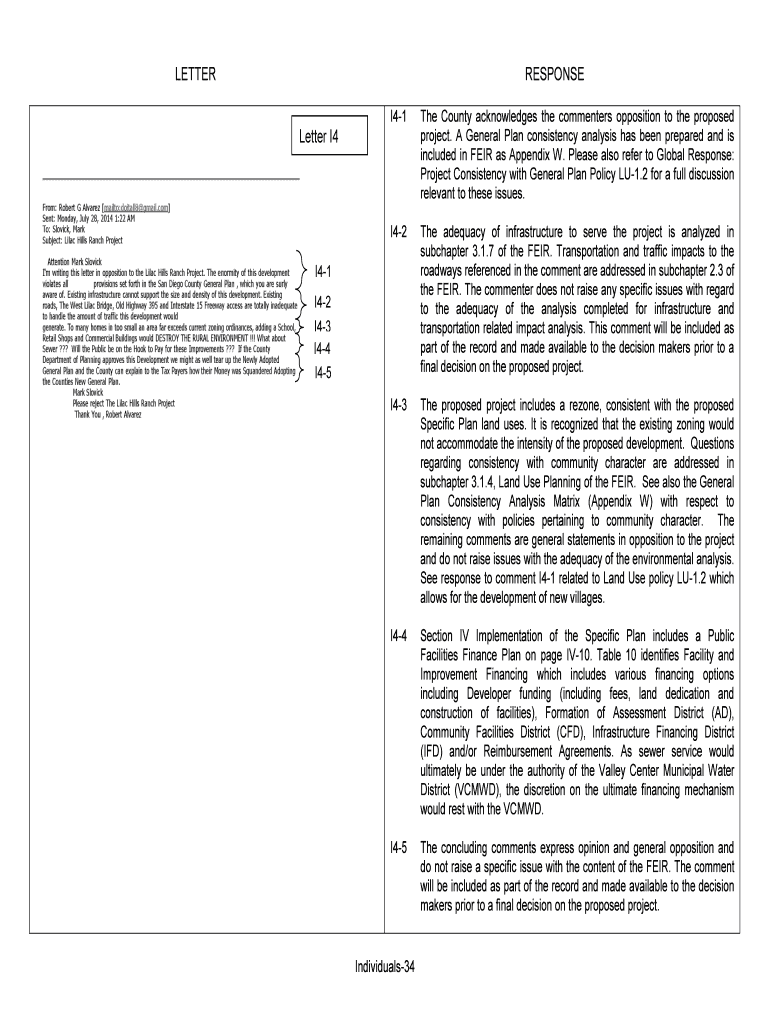 Fillable Online LETTER RESPONSE Letter I4 Fax Email Print - pdfFiller