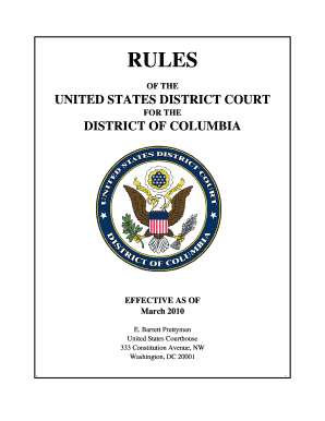 Fillable Online dcd uscourts Local Rules (D.C.) Fax Email Print - pdfFiller