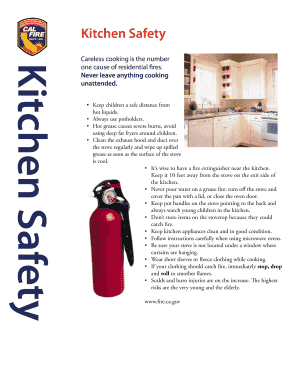 Fillable Online fire ca Kitchen Safety - fire ca Fax Email Print ...