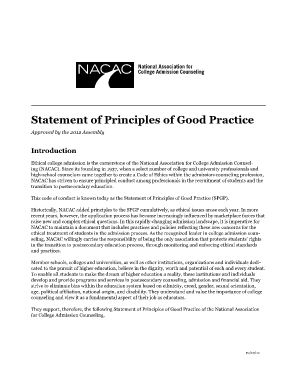 Fillable Online nacacnet Statement of Principles of Good Practice (SPGP ...