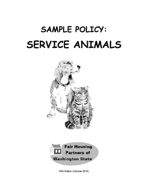 Fillable Online seattle Service Animals Sample Policy - Seattle.gov Fax ...