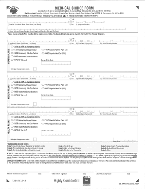 Fillable Online Ks 6 i ' e MEDI-CAL CHOICE FORM ' Fax Email Print ...
