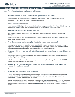 Fillable Online acf hhs Michigan Modification Guide Fax Email Print ...