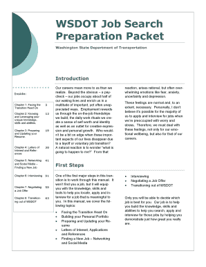 Fillable Online wsdot wa WSDOT Job Search Preparation Packet Fax Email ...
