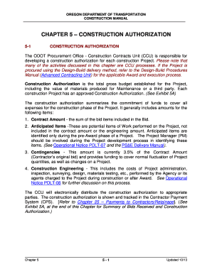 Fillable Online oregon CHAPTER 5 CONSTRUCTION AUTHORIZATION - oregon ...