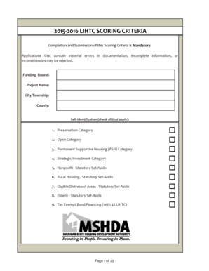 Fillable Online michigan 2015-2016 LIHTC SCORING CRITERIA - michigan ...