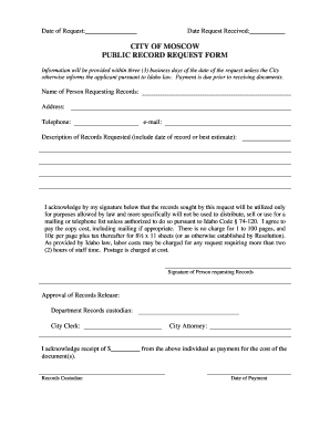 Fillable Online Date Request Received Fax Email Print - pdfFiller