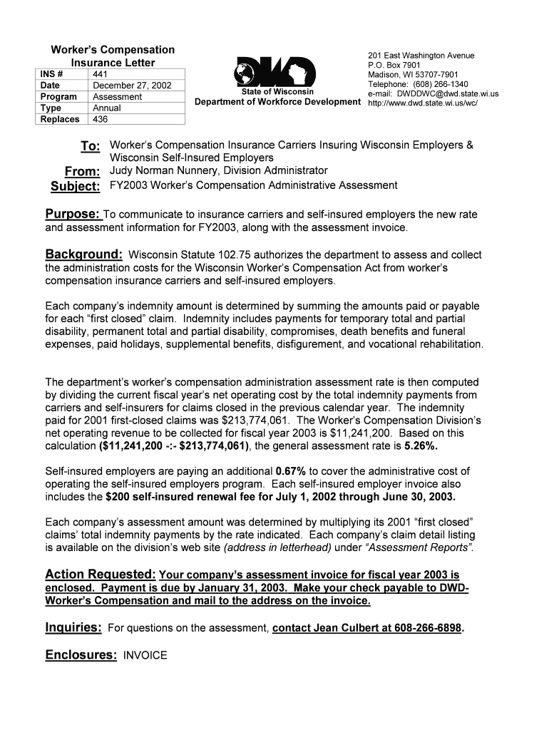 Fillable Online dwd wisconsin Enclosures INVOICE Fax Email Print ...