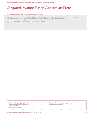 Fillable Online Vanguard Investor Funds Fax Email Print - pdfFiller
