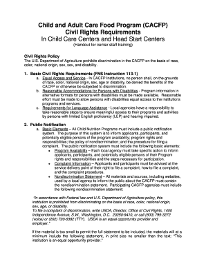 Fillable Online educateiowa CACFP Civil Rights Disclaimer Fax Email ...