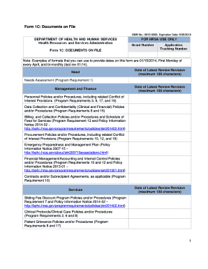 Fillable Online bphc hrsa Form 1C Documents On File Fax Email Print ...