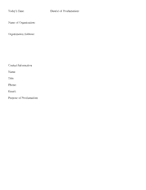 Fillable Online mn OFFICE OF GOVERNOR MARK DAYTON Proclamation Request ...