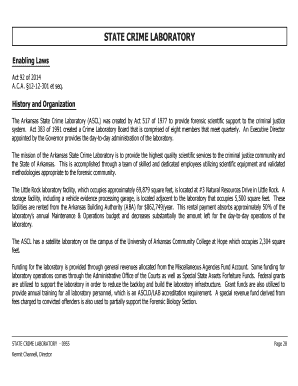 Fillable Online dfa arkansas STATE CRIME LABORATORY - dfa arkansas Fax ...