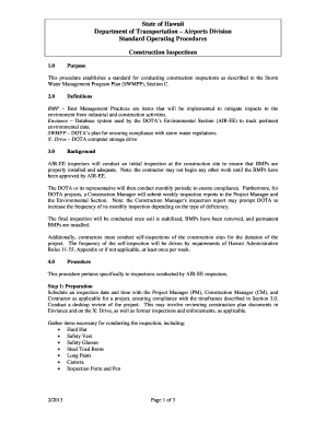 Fillable Online Construction Inspection SOP V2doc Fax Email Print ...