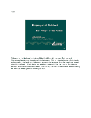 Fillable Online training nih Keeping a Lab Notebook - training nih Fax ...