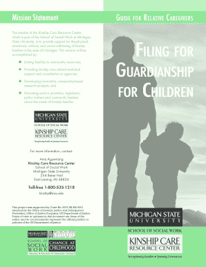 Fillable Online FILING FOR GUARDIANSHIP FOR CHILDREN - Kinship Care ...
