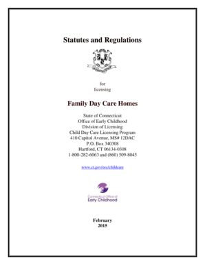 Fillable Online ct Statutes and Regulations for Family Child Care Homes ...