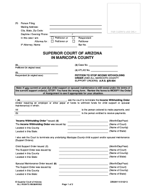 Fillable Online superiorcourt maricopa Petition to Stop Income ...