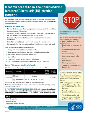 Fillable Online cdc What You Need to Know About Your Medicine for ...