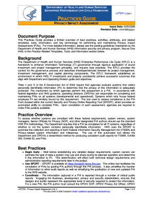 Fillable Online hhs Privacy Impact Assessment EPLC Practices Guide - hhs Fax Email Print - pdfFiller