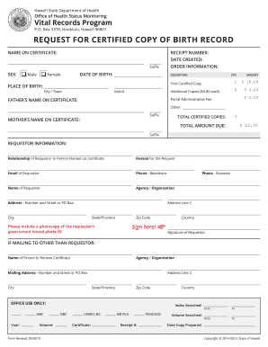 Fillable Online VR-orderform-birth Fax Email Print - pdfFiller