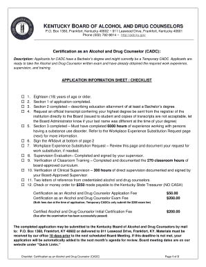 Fillable Online adc ky CADC Application Packet - adc ky Fax Email Print ...
