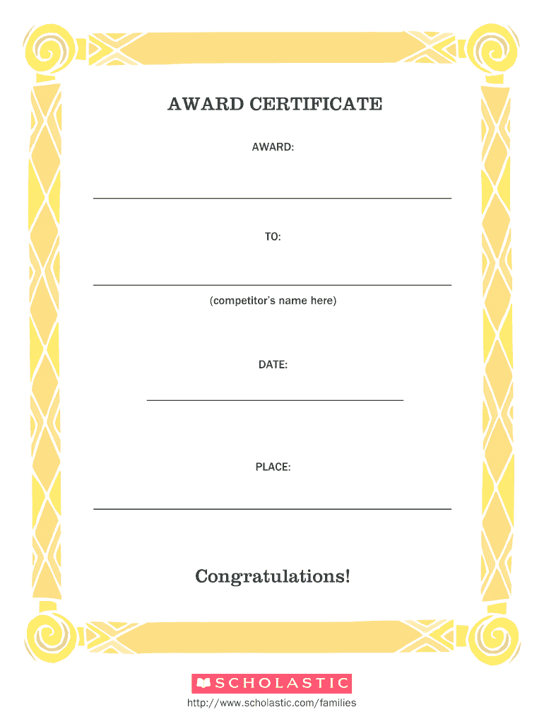 Congratulations Certificate Template Fill Online Printable Fillable