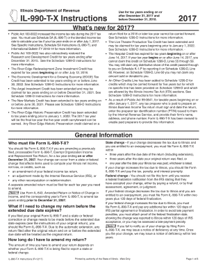 Fillable Online tax illinois Fillable Form IL-990-T-X Instructions Fax ...